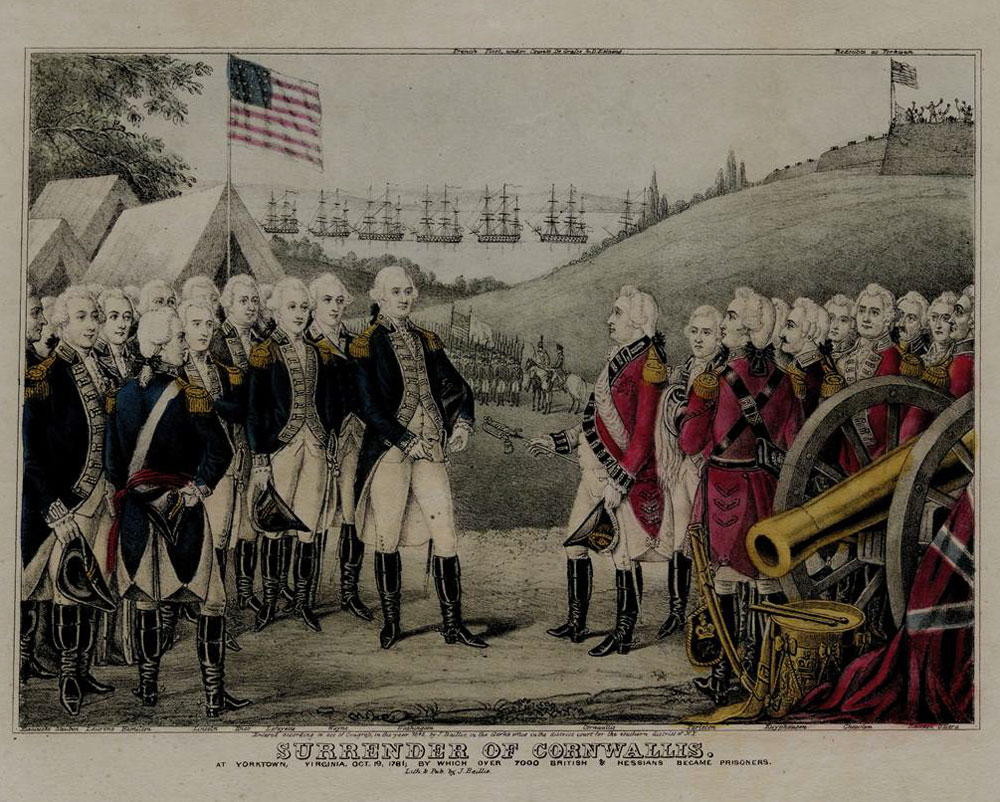 An 1845 Lithograph of the Surrender of Cornwallis | Hamilton Education ...