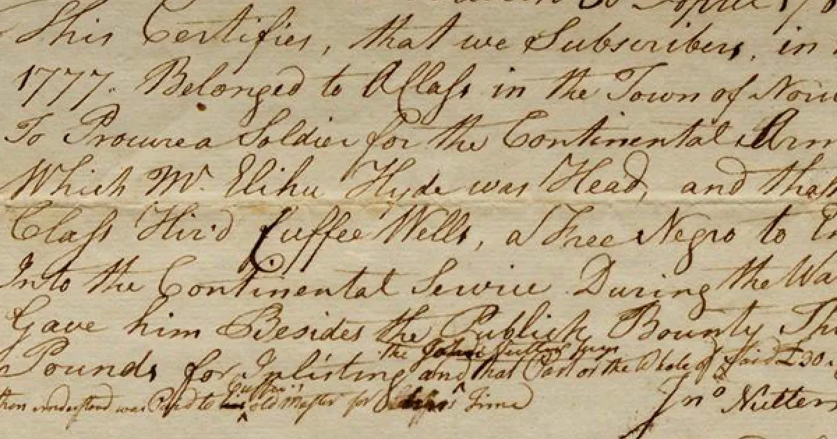 Cuffee Wells’s Certification of Freedom, 1781 | Hamilton Education Program