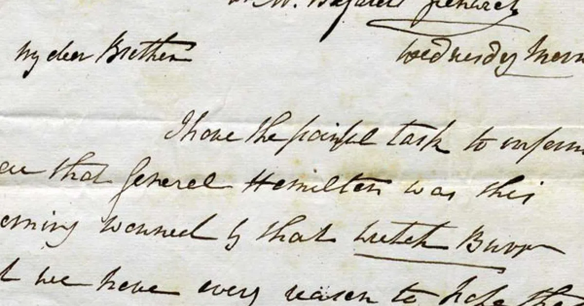 Angelica Church to Philip Schuyler about the Duel, 1804 | Hamilton ...