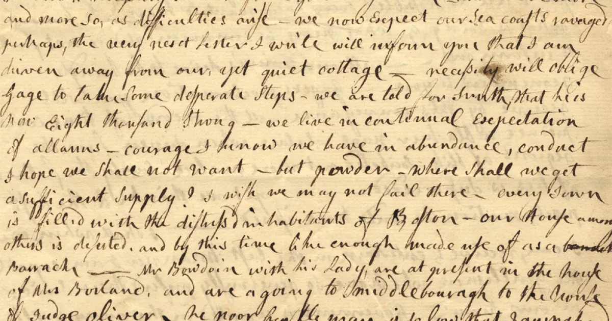 Abigail Adams to John Adams: Boston under Siege, 1775 | Hamilton ...