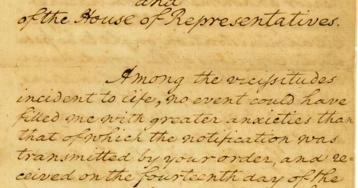 George Washington’s First Inaugural Address, 1789 | Hamilton Education ...