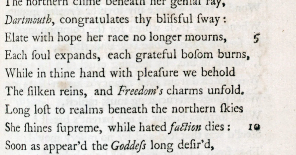 Phillis Wheatley’s Poem on Tyranny and Slavery, 1772 | Hamilton ...