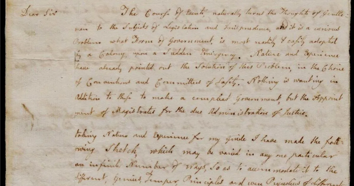 John Adams on a New Form of Government, 1775 | Hamilton Education Program